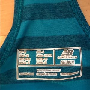 New Balance | Tops | New Balance Striped Racer Back Running Singlet M ...